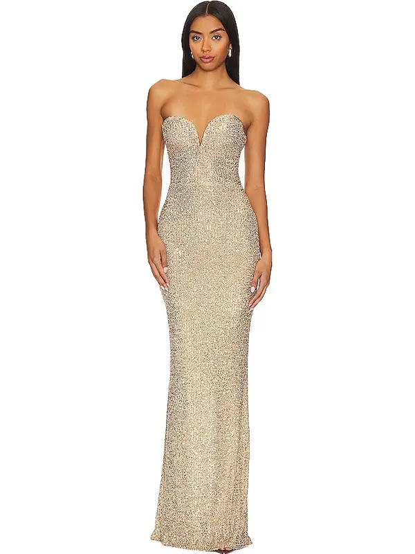 NOOKIE Lumiere Gown In Metallic - Gold