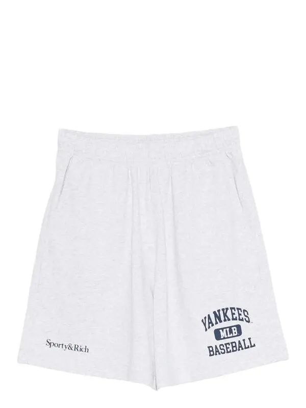 SPORTY & RICH Yankees Mlb Baseball Shorts - Grey/blue