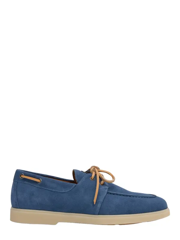 GIUSEPPE ZANOTTI Suede Boat Shoes With Metal Logo - Space
