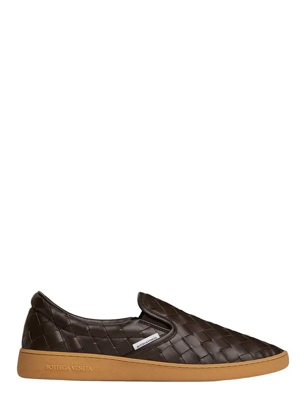 Bottega Veneta Sawyer Intrecciato Leather Slip-on Sneakers - Brown