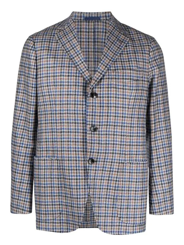SARTORIO NAPOLI Plaid-check Single-breasted Blazer - Grey