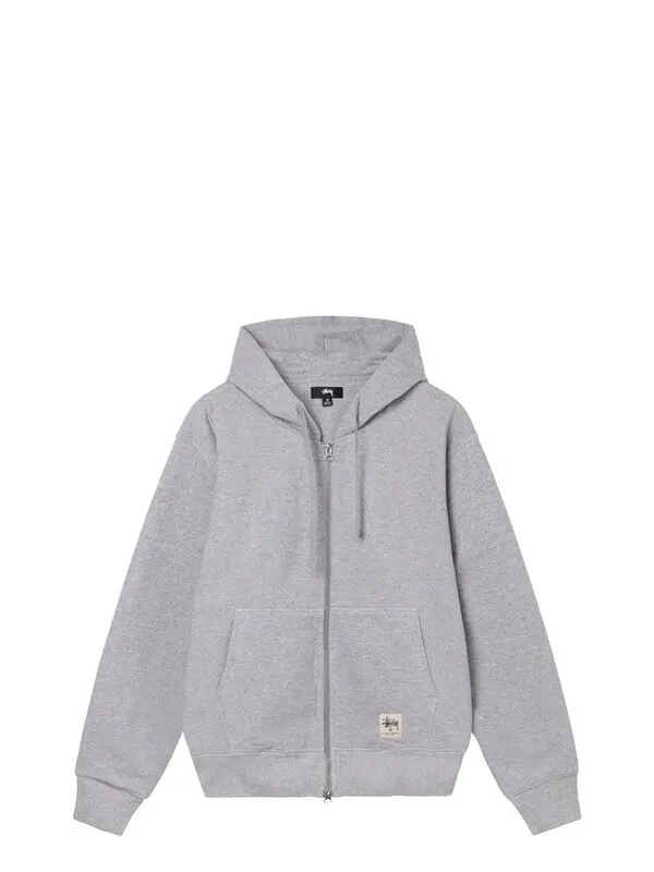 StÜssy Double Face Label Zip Hoodie - Grey