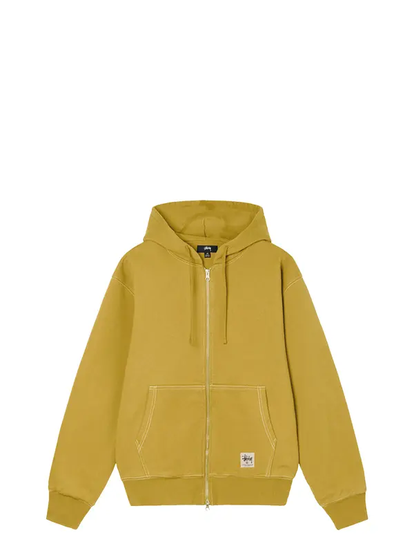 StÜssy Double Face Label Zip Hoodie - Gold