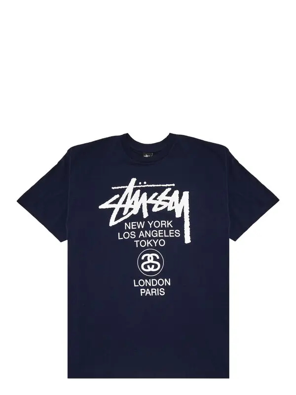 StÜssy World Tour Tee 'navy - Blue