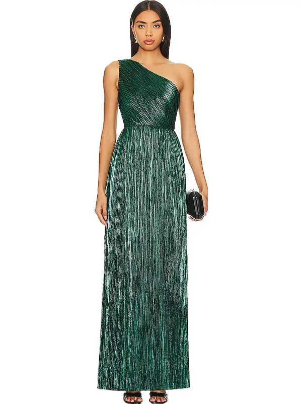 House Of Harlow 1960 X Claire Pleated Gown - Green