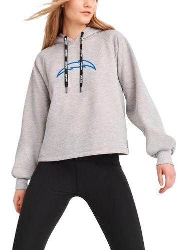 Dkny Los Angeles Chargers Debbie Dolman Raglan Pullover Hoodie - Heather Gray