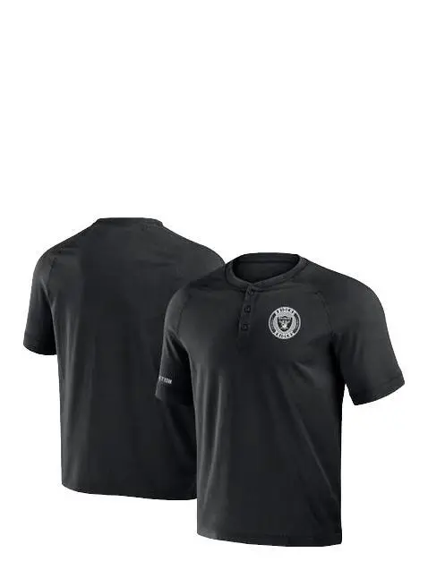 NFL X DARIUS RUCKER Collection Fanatics Las Vegas Raiders Washed Raglan Henley T-shirt - Black
