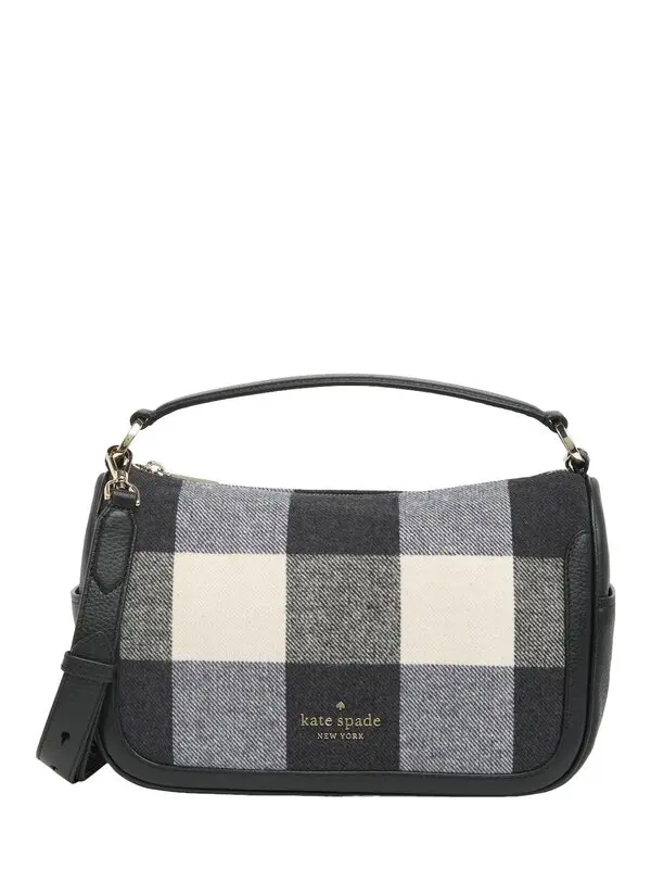 Kate Spade New York Smoosh Check Crossbody Bag - Black Multi.