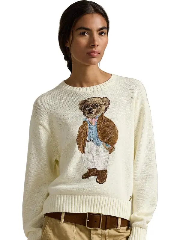 Ralph Lauren Polo Bear Cotton Crewneck Sweater - Parchment Cream