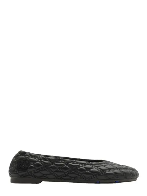 Burberry Leather Sadler Ballerinas - Black