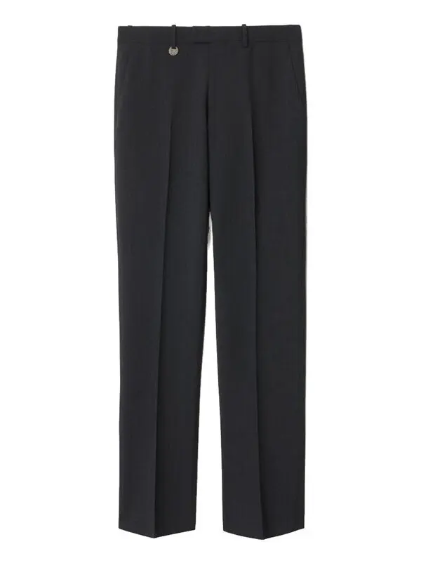 Burberry Wool Blend Tailored Trousers - Midnight Grey Melange