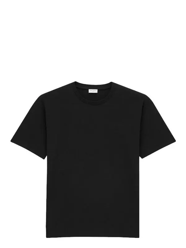 Saint Laurent Cassandre T-shirt In Pique - Black