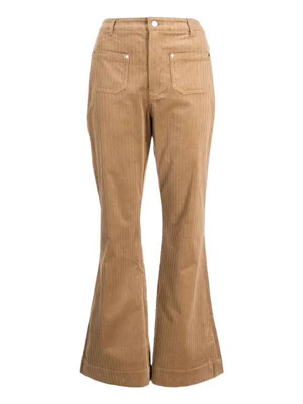 TOUT A COUP Flared Corduroy Trousers - Brown
