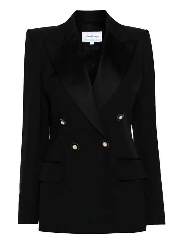 Casablanca Double-breasted Blazer - Black