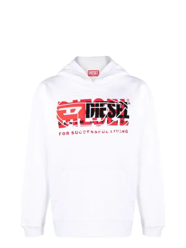 DIESEL® Cotton Jersey Hoodie - White