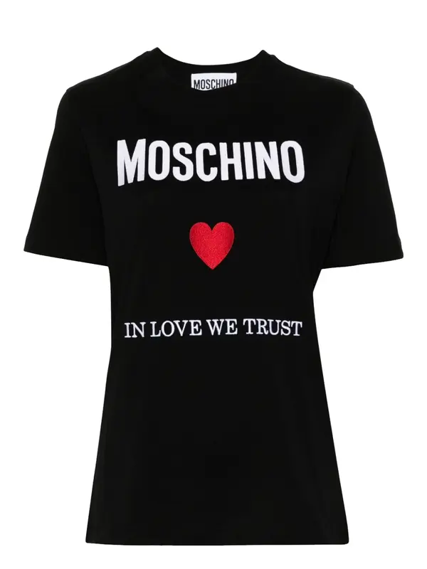Moschino Print Cotton T-shirt - Black