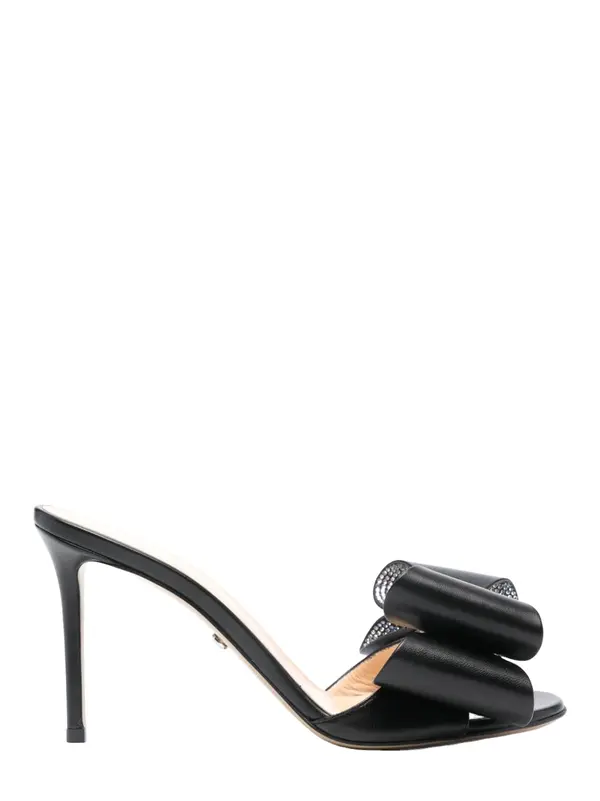 Mach & Mach 95mm Oversized Bow Sandals - Black