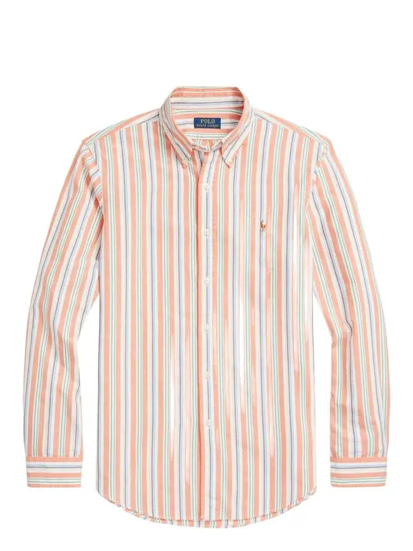 Polo Ralph Lauren Classic-collar Striped Cotton Shirt - White