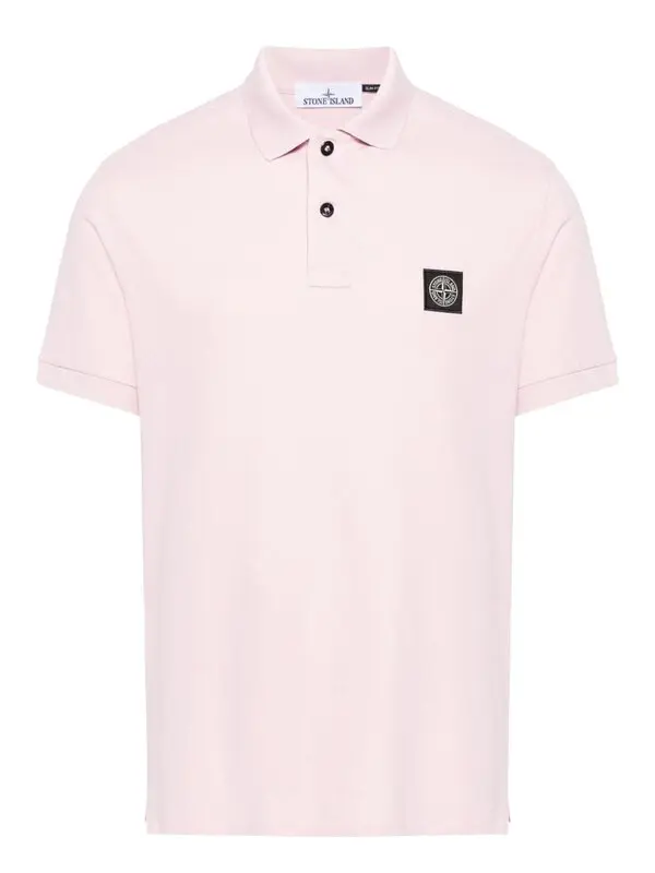 Stone Island Piqué Cotton Polo Shirt - Pink