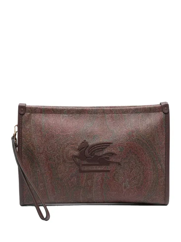 Etro Paisley-print Clutch - Brown