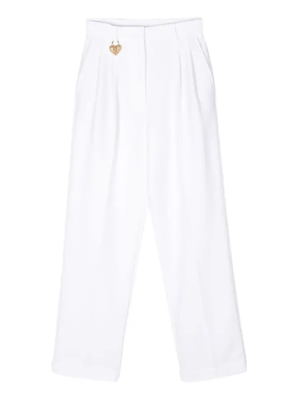 Moschino Heart Lock Tailored Trousers - White