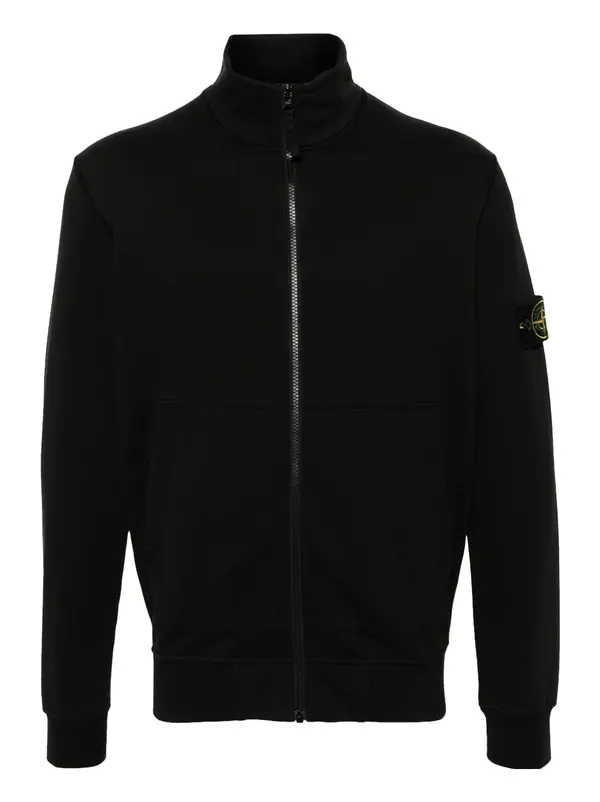 Stone Island Cotton Jersey Cardigan - Black