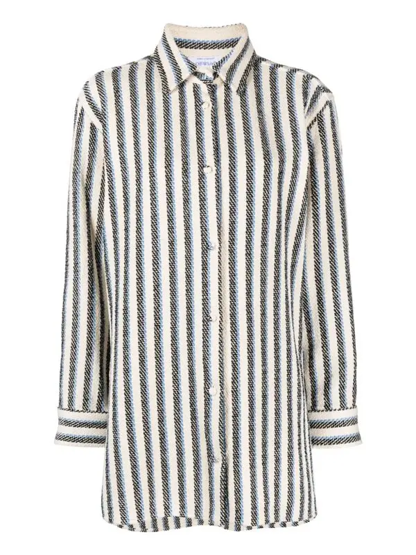 Off-White Arrows-embroidered Woven Shirt - Neutrals