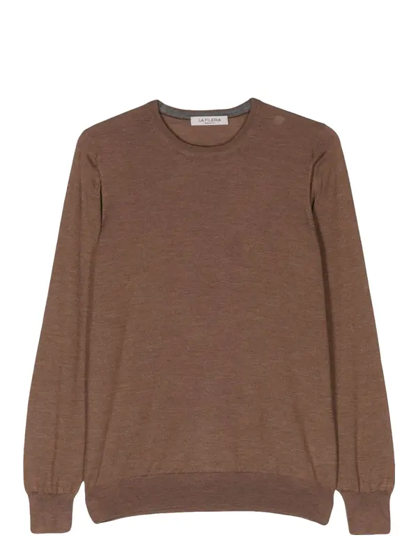 FILERIA Fine-knit Brushed Jumper - Brown
