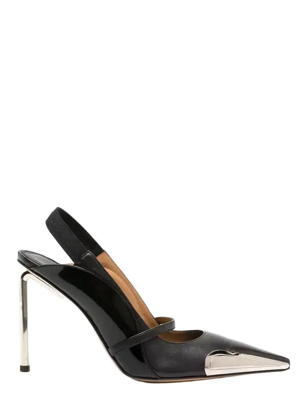 Off-White Allen 100mm Leather Slingback Pumps - Black