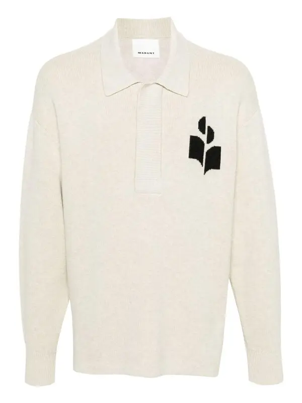 MARANT William Logo-jacquard Sweater - Neutrals