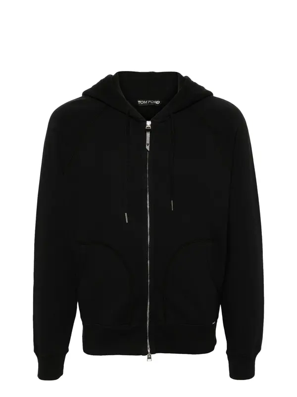 TOM FORD Zip-up Cotton Hoodie - Black