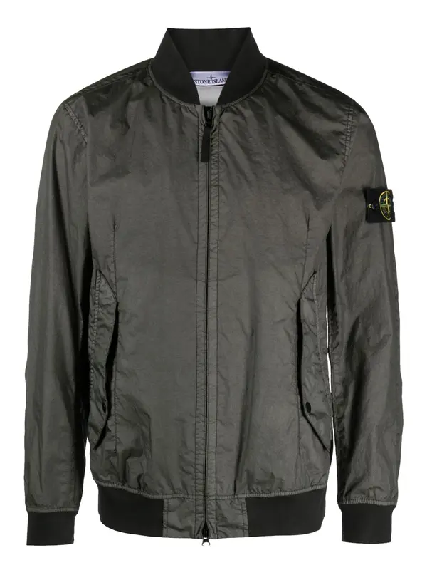 Stone Island Crinkle Reps Bomber Jacket - Green