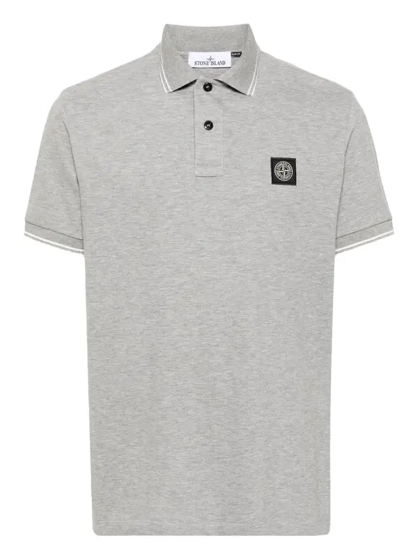 Stone Island Piqué Cotton Polo Shirt - Grey