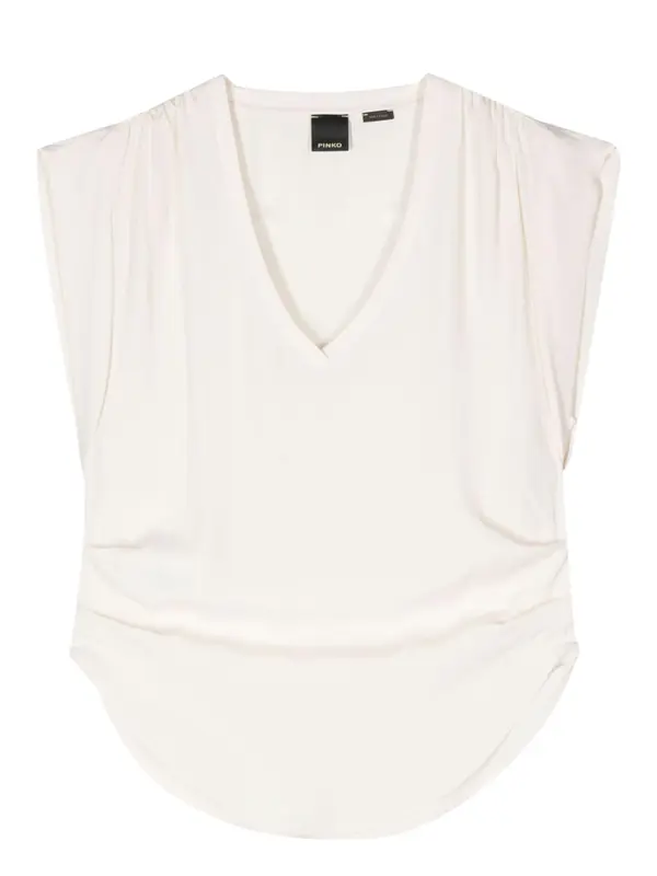 Pinko Gathered Sleeveless Blouse - Neutrals