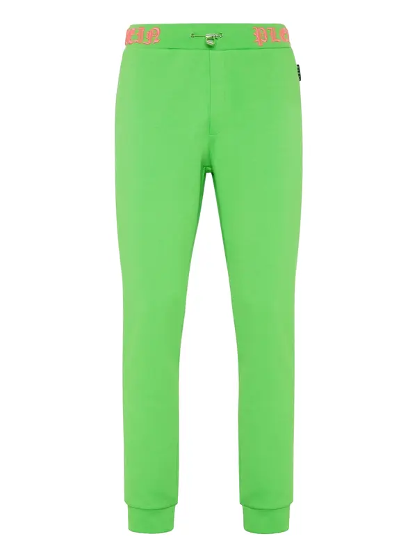 Philipp Plein Skull And Bones Logo-waistband Track Pants - Green