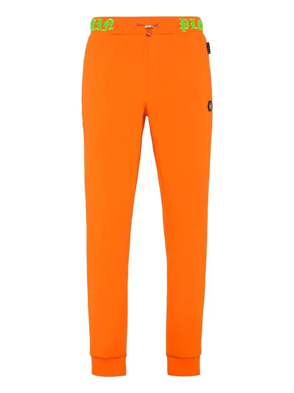 Philipp Plein Skull And Bones Logo-waistband Track Pants - Orange