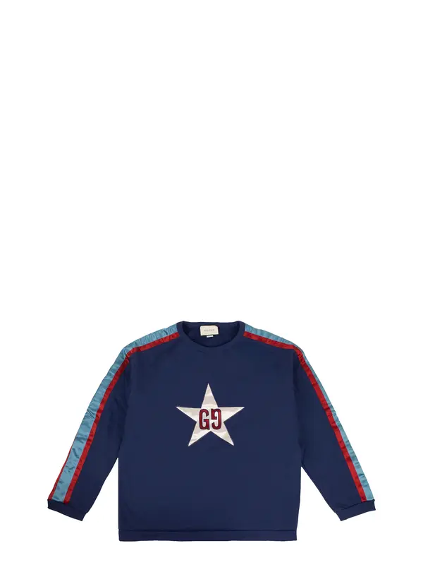 Gucci Gg Star Crewneck Sweatshirt - Blue