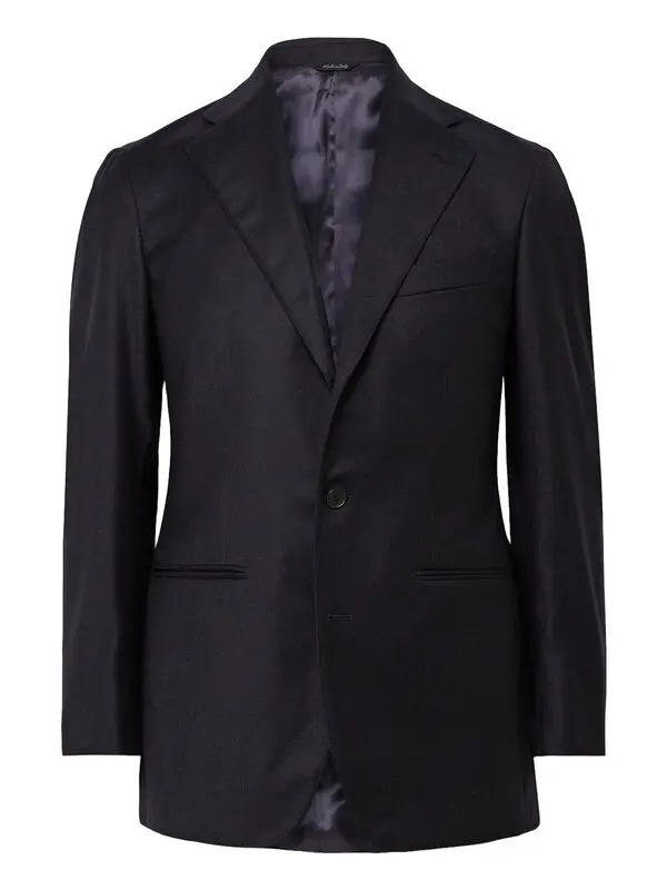 SAMAN AMEL Wool And Cashmere-blend Felt Suit Jacket - Blue