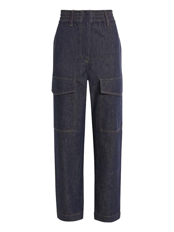 Brunello Cucinelli High-rise Tapered Jeans - Dark Denim