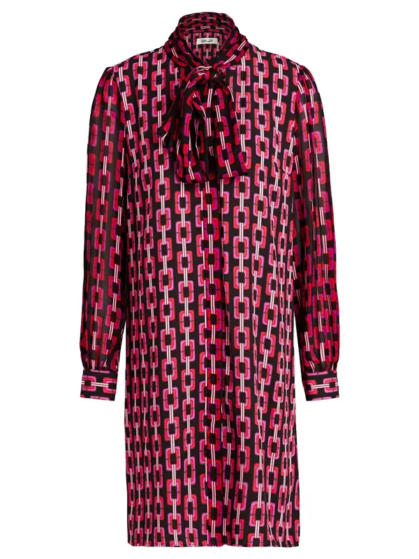 Diane Von Furstenberg Prue Printed Crepe Dress - Fuchsia