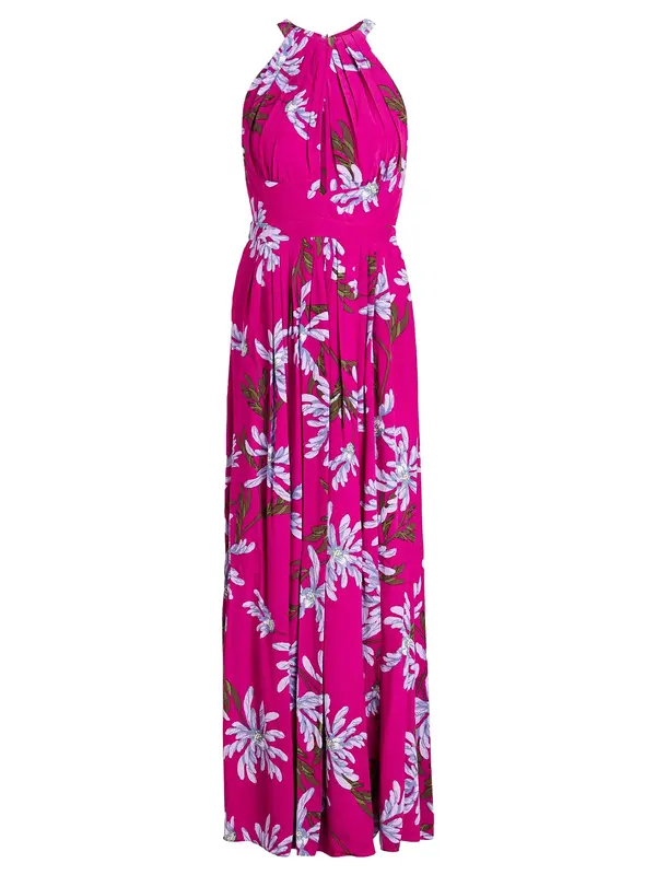 Diane Von Furstenberg Ziva Floral-print Maxi Dress - Magenta