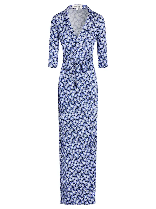 Diane Von Furstenberg Abigail Printed Maxi Wrap Dress - Blue