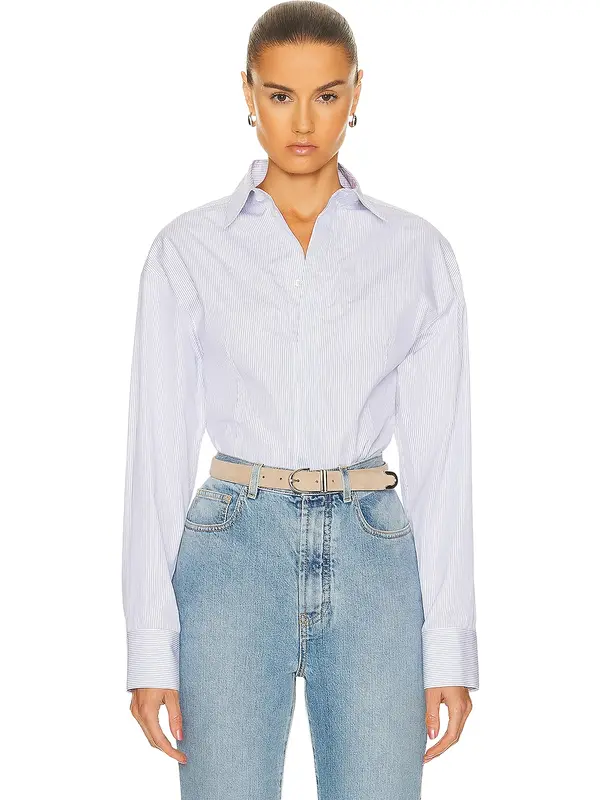 Alaïa Shirt Bodysuit - Blanc & Bleu