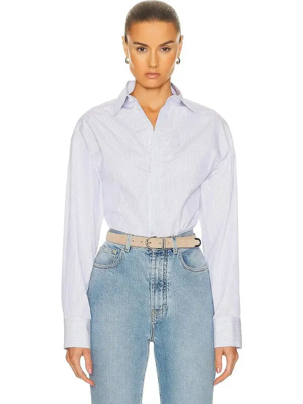 Alaïa Shirt Bodysuit - Blanc & Bleu