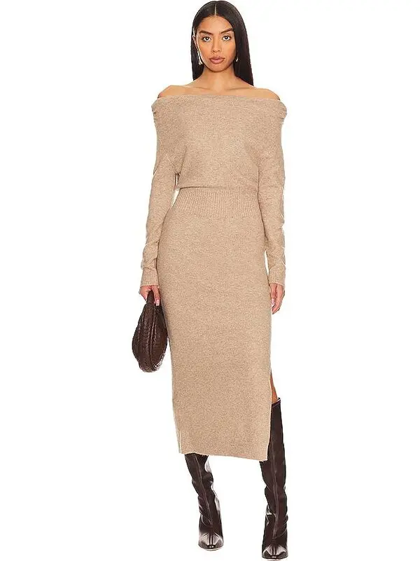 Astr The Label Cora Sweater Dress - Taupe
