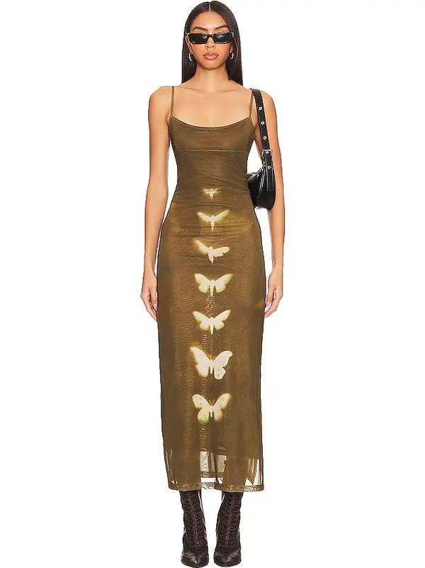 Superdown Jocelyn Butterfly Printed Maxi Dress - Brown