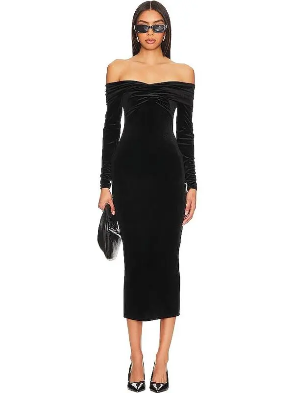 ALLSAINTS Delta Velvet Dress - Black