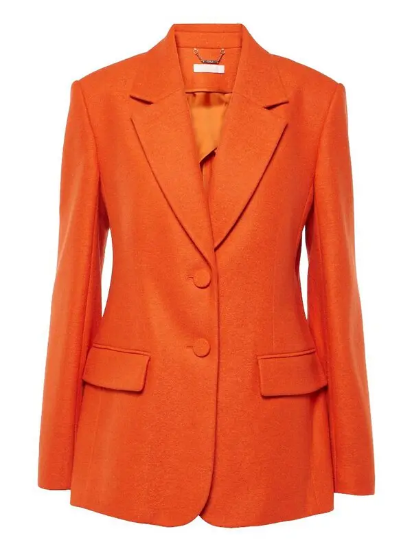 Chloé Felted Wool And Cashmere Jersey Blazer - Orange