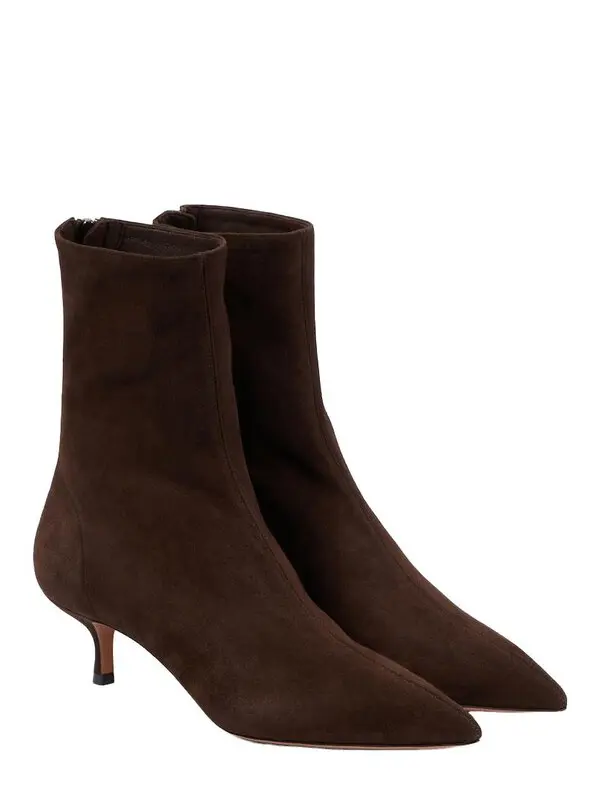AQUAZZURA Suede Ankle Boots - Brown