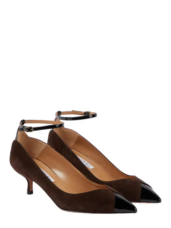 AQUAZZURA Pinot 50 Suede Pumps - Brown